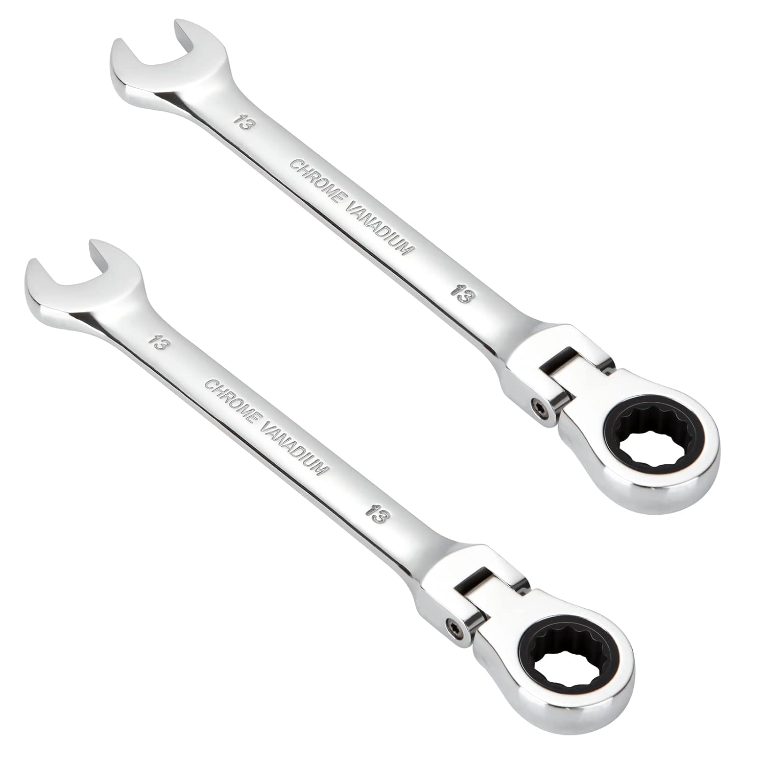 ABuff 2pcs 13MM Wrenches Set, Dual-Use Open End CRV72 Ratcheting Wrench ...
