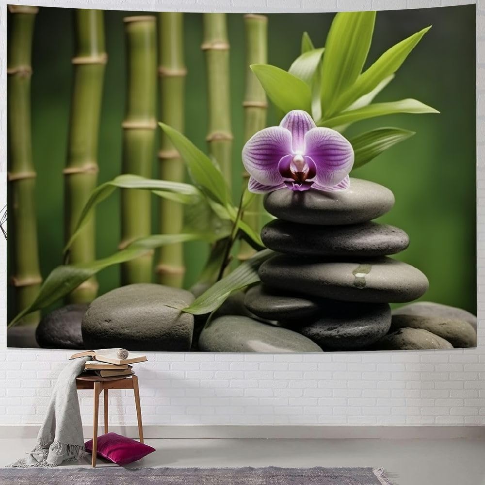 Amazon.com: FUXIDURA Zen Tapestry Wall Hanging Bamboo Leaves Spa Garden ...