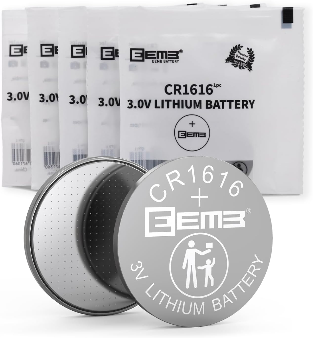 5PCS EEMB CR1616 3V Lithium Battery Li-MnO₂ Button Battery 1616 DL1616 ...