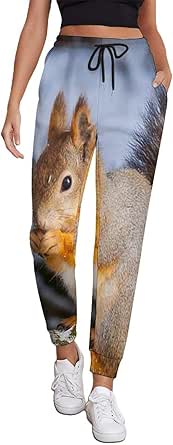 Amazon.com: Animal Squirrel Pattern Womens Sweatpants Joggers Printed ...