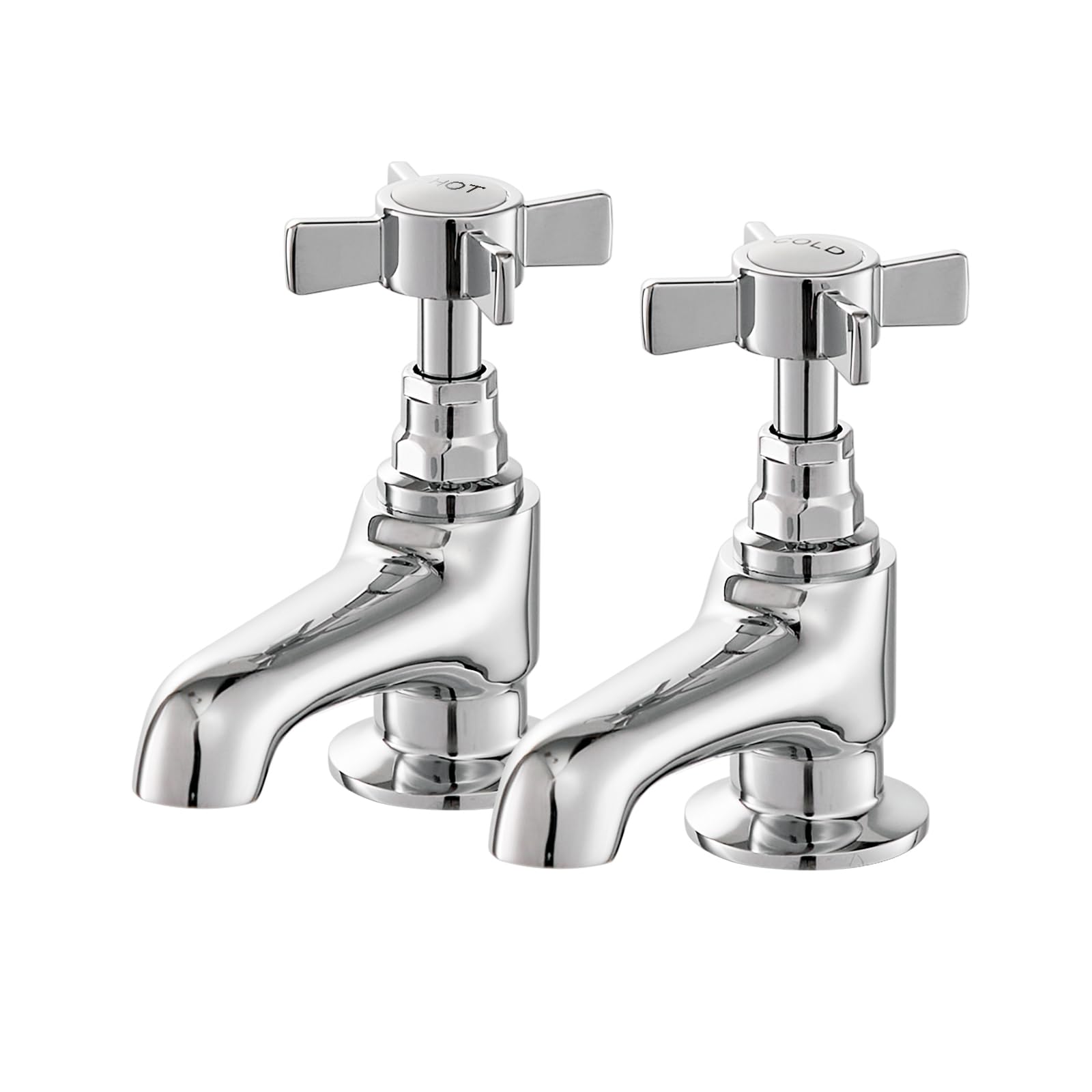 Basin Taps Pair, HEXMIXER Victorian Bathroom Sink Taps, 1/4 Turn ...