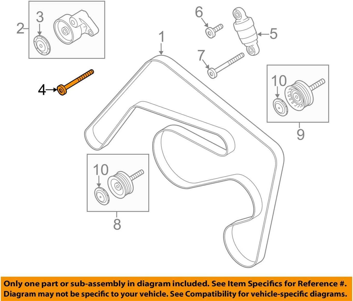 Amazon.com: Porsche OEM 10-16 Panamera 4.8L-V8 Belt or Pulley-Tensioner ...