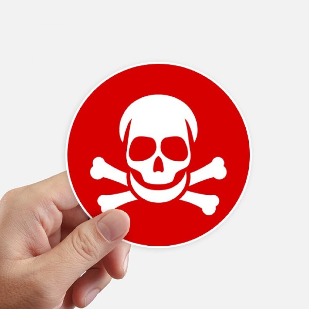 Buy Poisoning Red Square Warning Mark Sticker Round Wall Suitcase ...