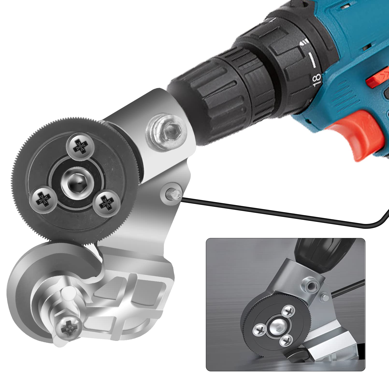 LOVJOYSE Electric Drill Plate Cutter, Metal Nibbler Drill Attachment ...