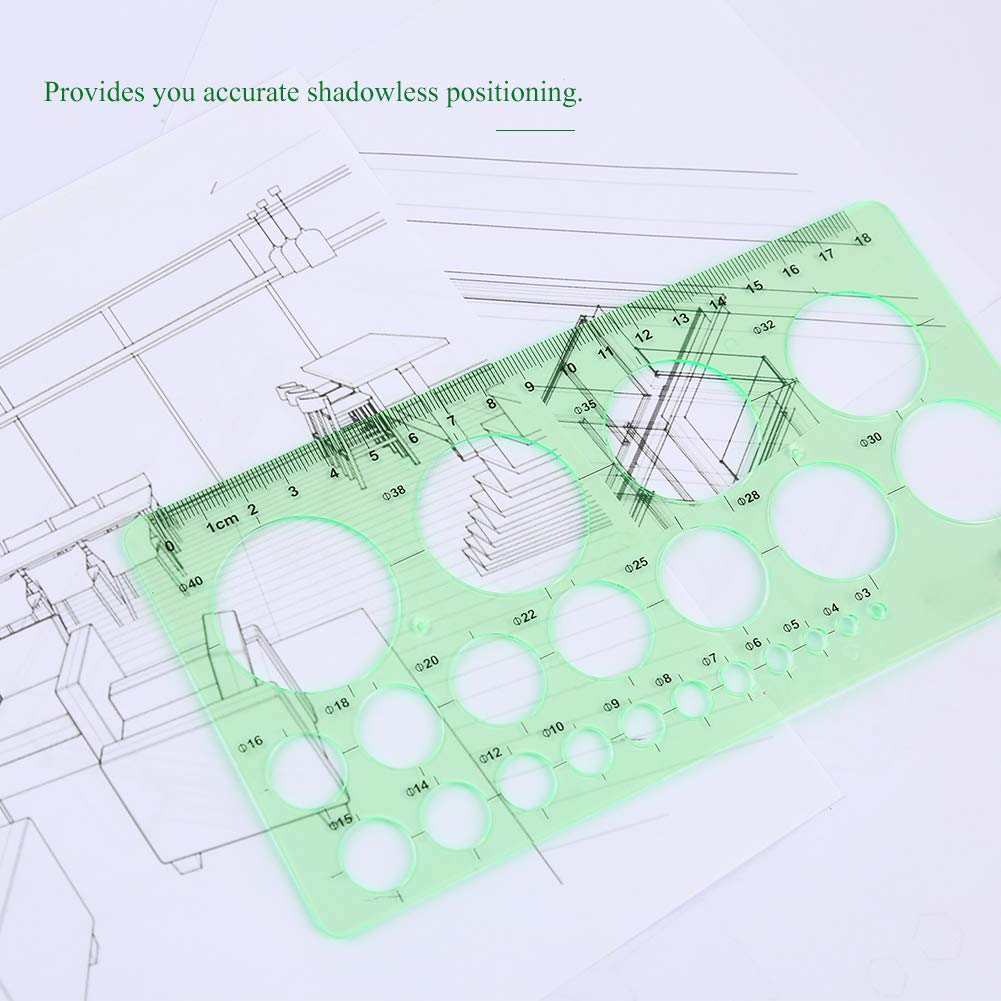 Circle Templates Measuring Geometry Ruler Shape Stencils Drawing Set ...
