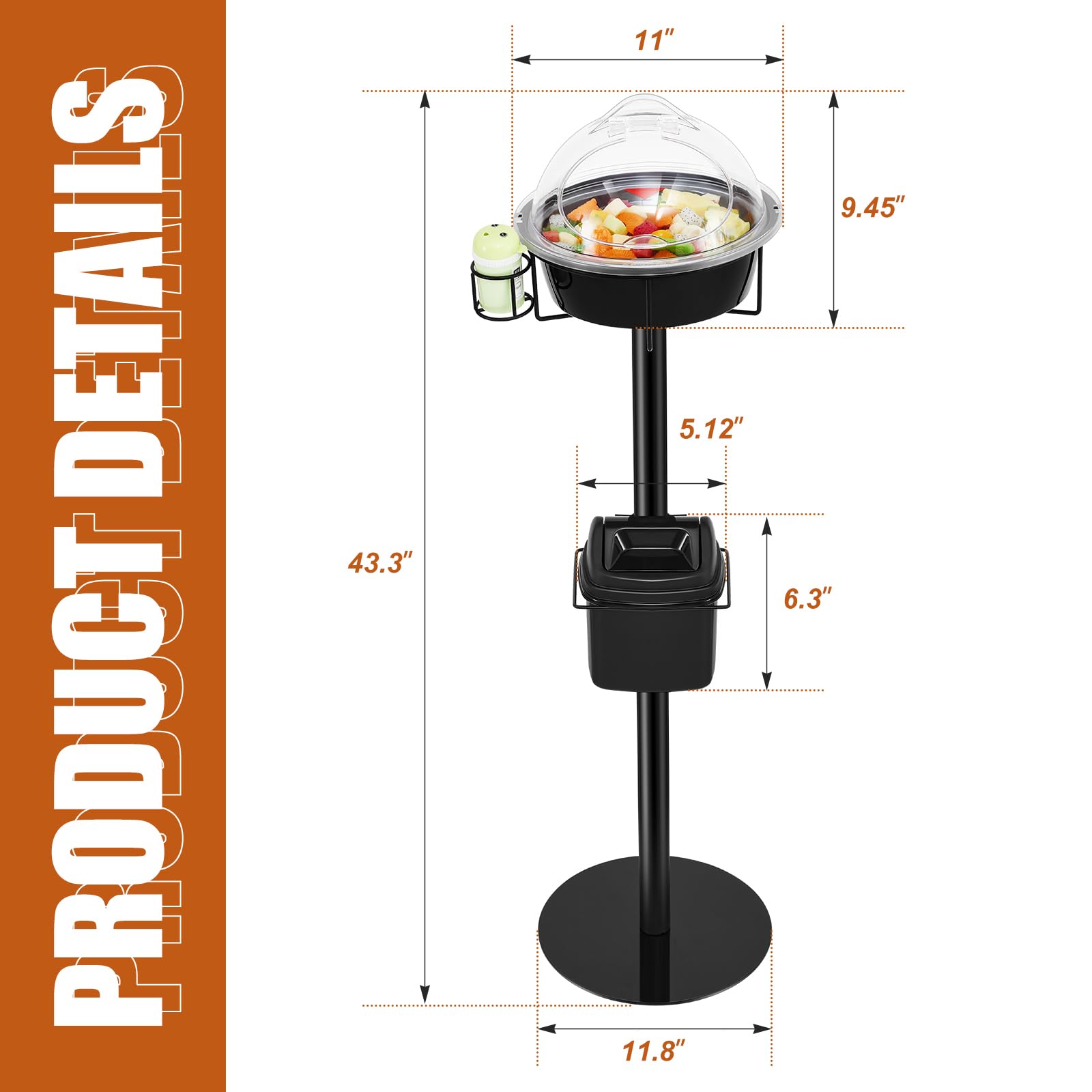 Snapklik.com : Wonderjune Sample Stand Black Metal Demo Stand Food ...