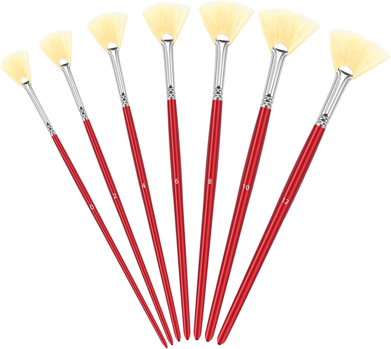 Keboyoe 7 Pieces Artist Fan Brushes Set Fan Shaped Paint Brushes with ...