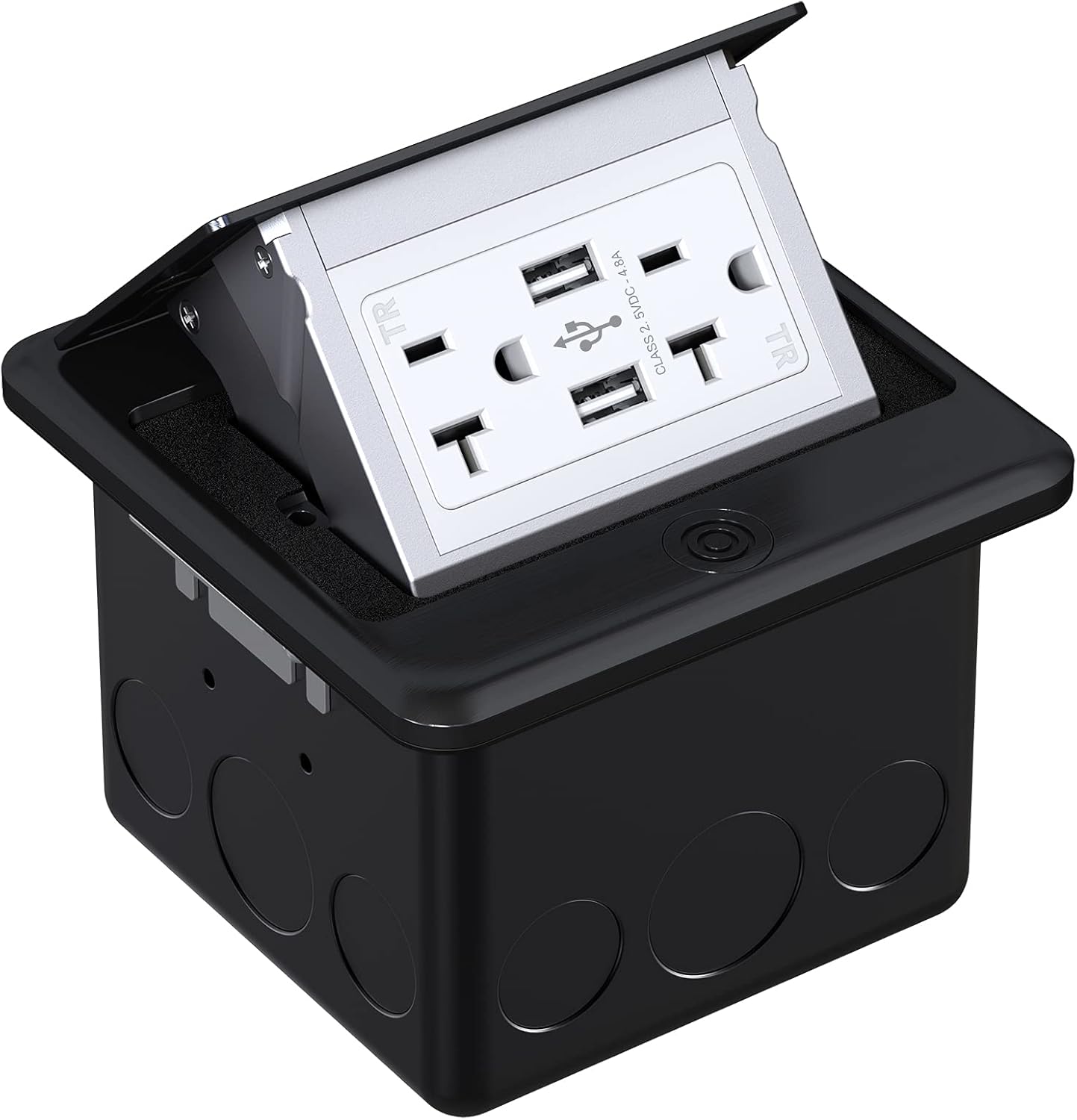 WEBANG Pop Up Floor Outlet Box with 20 Amp Tamper-Resistant USB 5V/4.8A ...