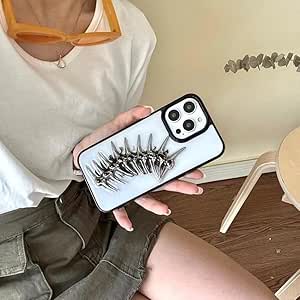 Metal Fishbone Clear Phone Case for iPhone 15 13 14 12 11 Pro Max Chic ...