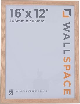 Wall Space 16x12 Oak Frame | Light Oak 16x12 inch Picture Frame | 16 x ...