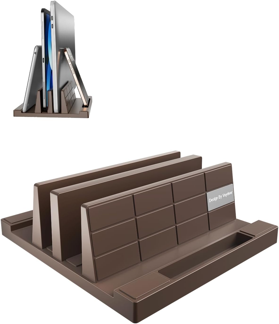 Amazon.com: Sea Wolf Wooden Vertical Laptop Stand for Desk - Stylish ...