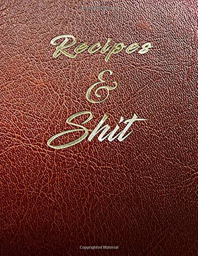Amazon.com: Recipes and Shit: Blank Recipe Journal to Write in Cookbook ...