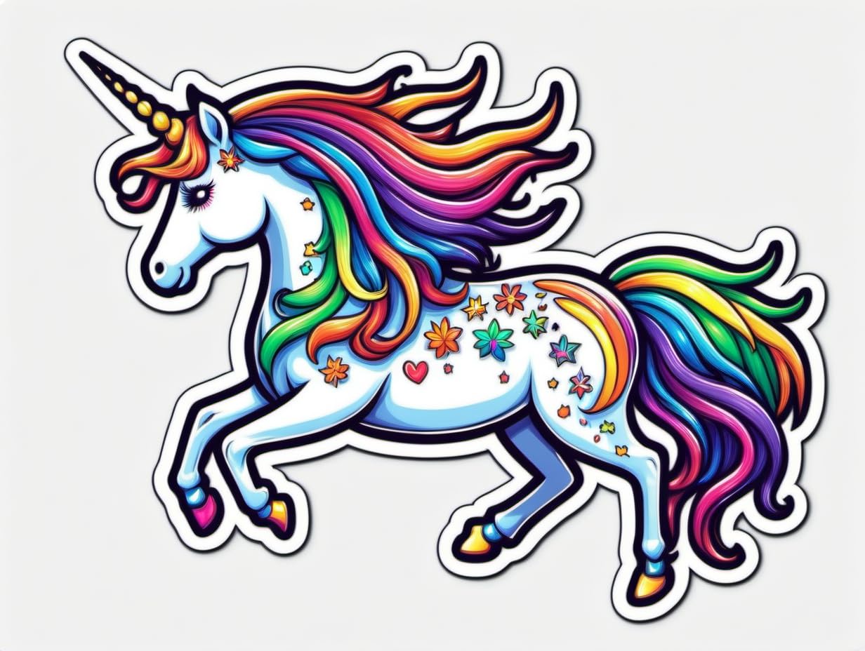 Amazon.com - Unicorn Vinyl Waterproof Sticker Decal Car Laptop Wall ...