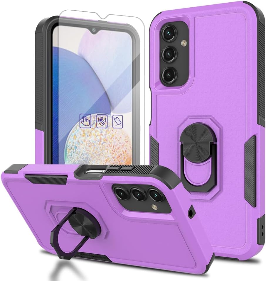 Amazon.com: Ryphez for Samsung Galaxy A15 Case with Tempered Glass Screen Protector,Dual Layer ...
