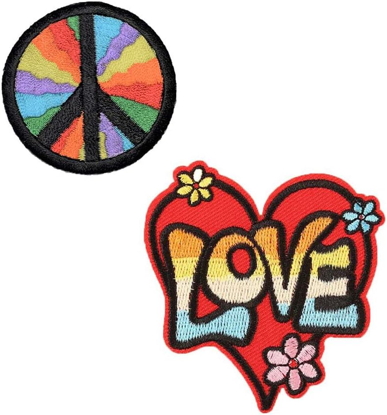 Amazon.com: Graphic Dust Love Peace Embroidered Iron On Patch Applique ...