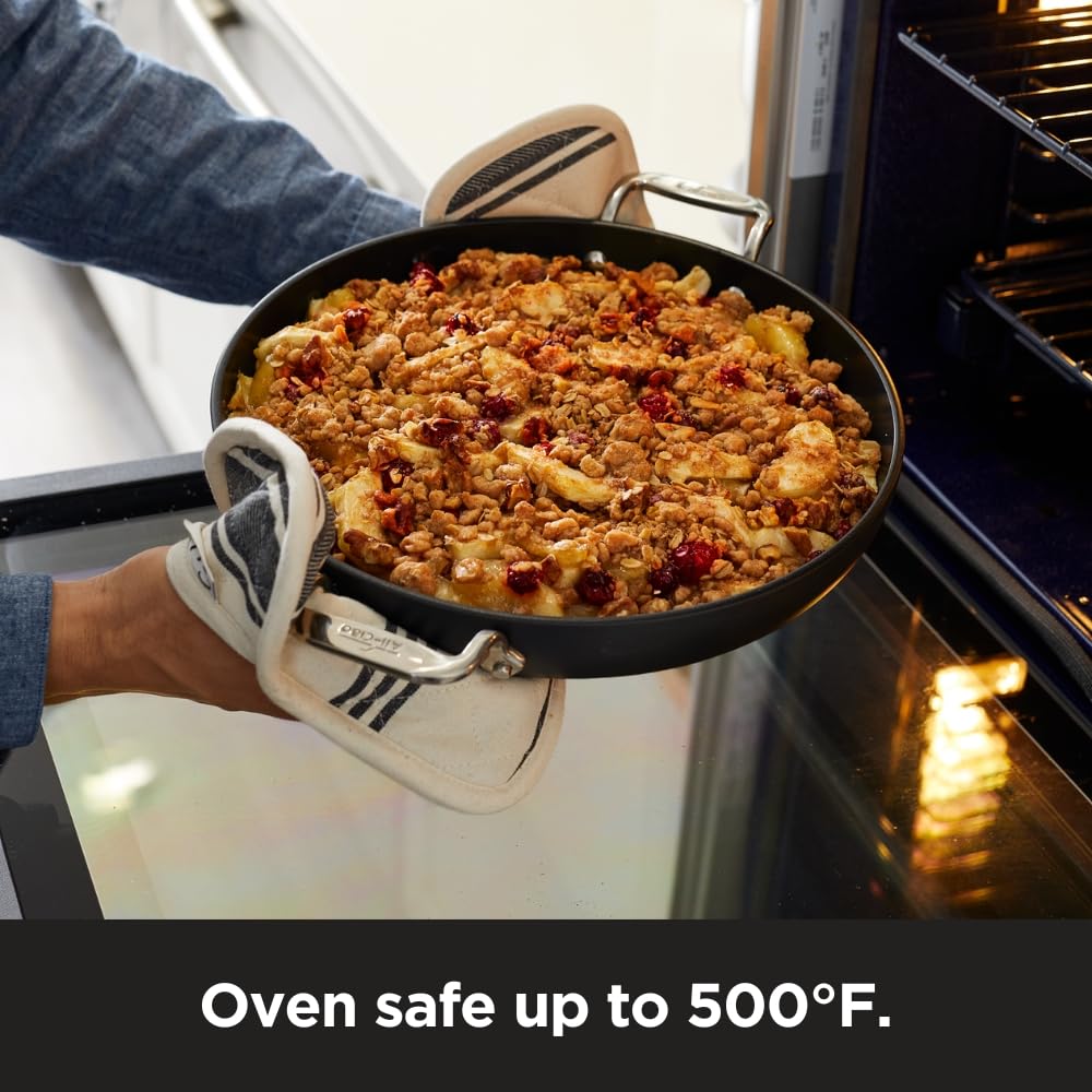 All-Clad HA1 Hard Anodized Nonstick Universal Pan with Acacia Trivet ...