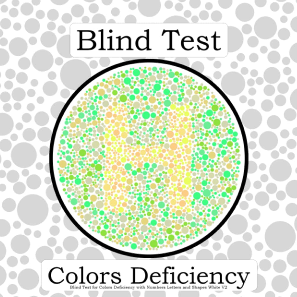 Blind Test for Colors Deficiency with Numbers Letters and Shapes White ...
