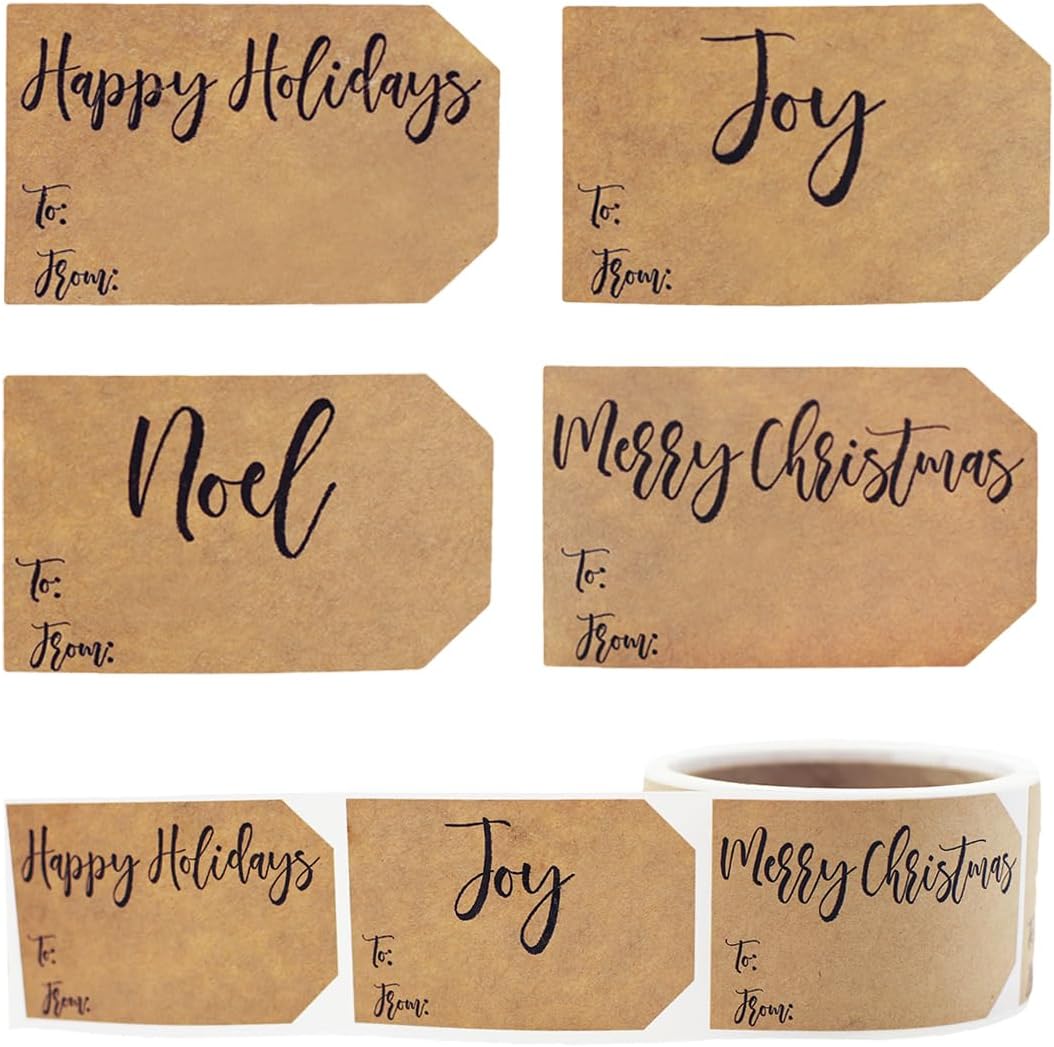 Amazon.com: Christmas Gift Tags Holiday Present Stickers to from Labels ...