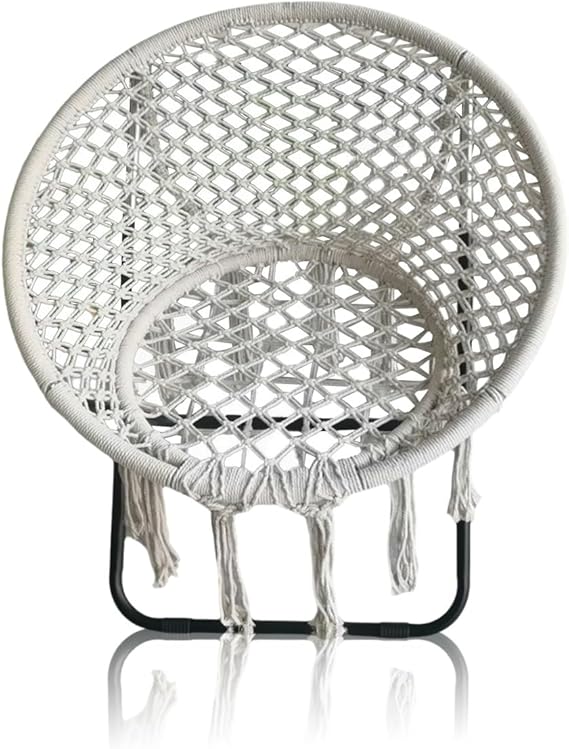 Amazon.com: HI SUYI Folding Macrame Saucer Moon Chair Rope Cozy Lounger ...