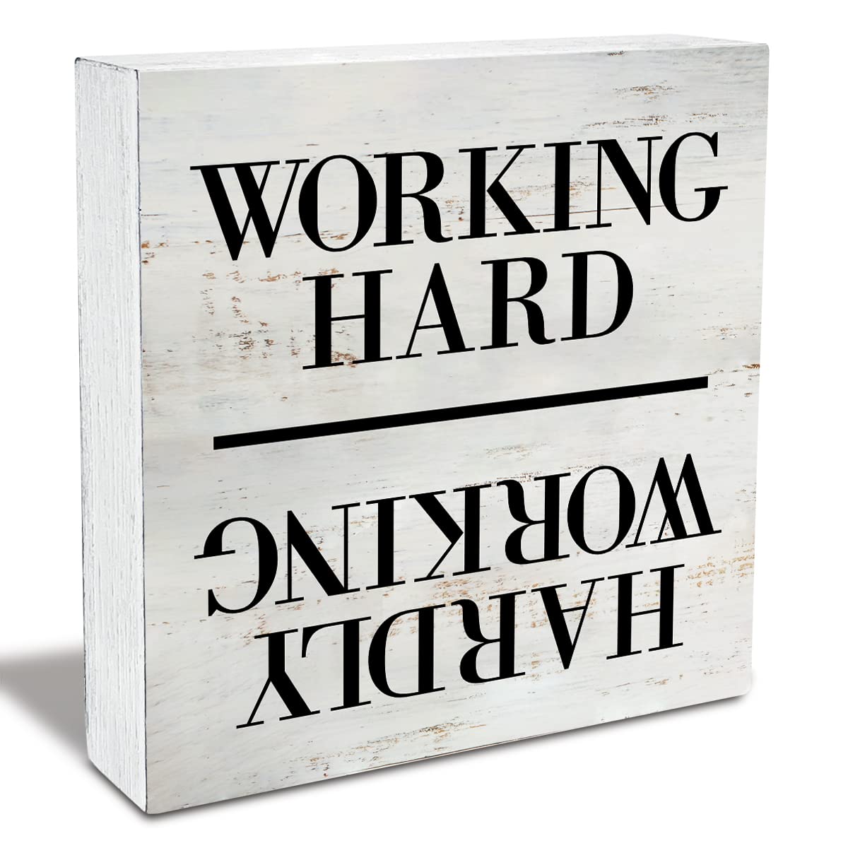 Amazon.com: Rustic Flippable Desk Wood Box Sign Working Hard Quote ...