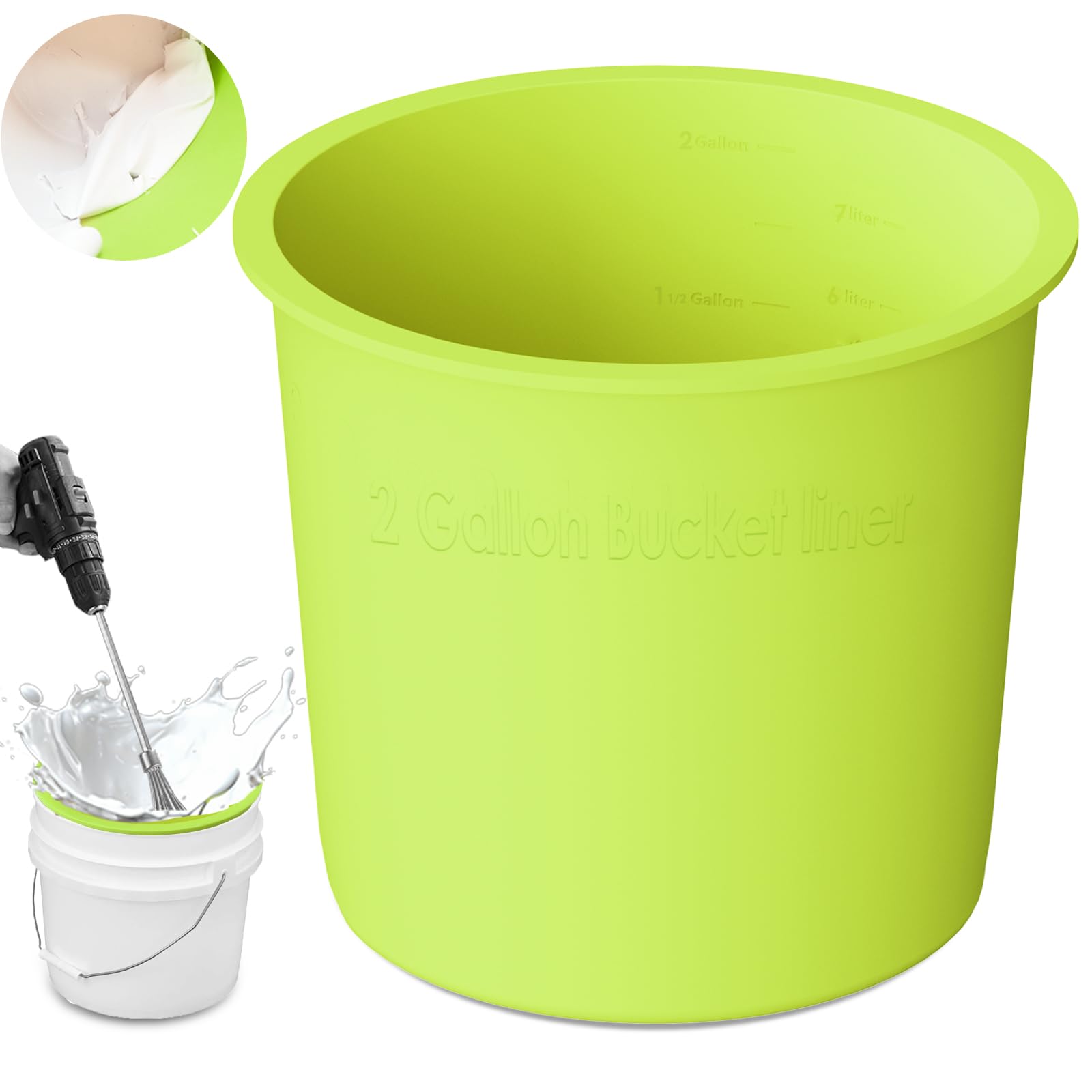 Amazon.com: 2 Gallon Silicone Bucket Liner for Concrete Mix and Mud ...