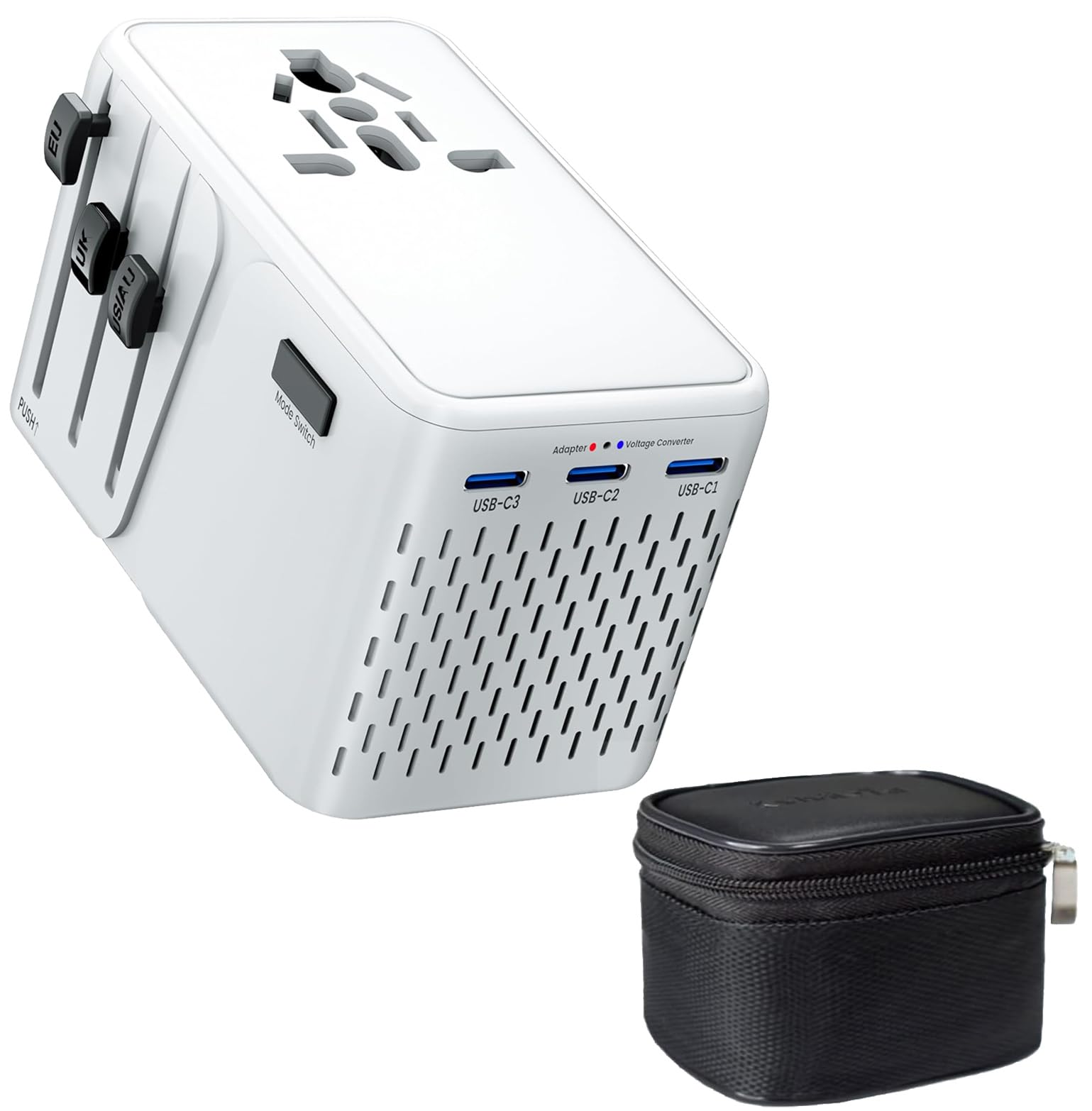 220V to 110V Voltage Converter with 3 Type C and 1 USB Type A 5.8A ...