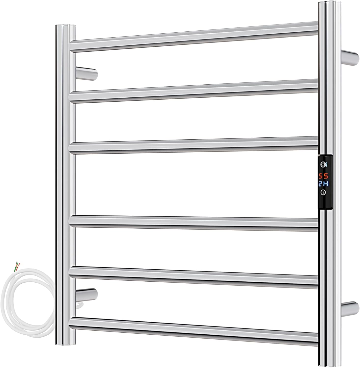 AQUAWORLD Stainless Steel 304 Electric Towel Warmer Heated Towel Rail ...