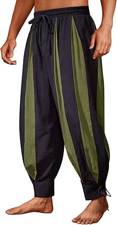 Amazon.com: Runcati Mens Medieval Pirate Pants Renaissance Viking ...
