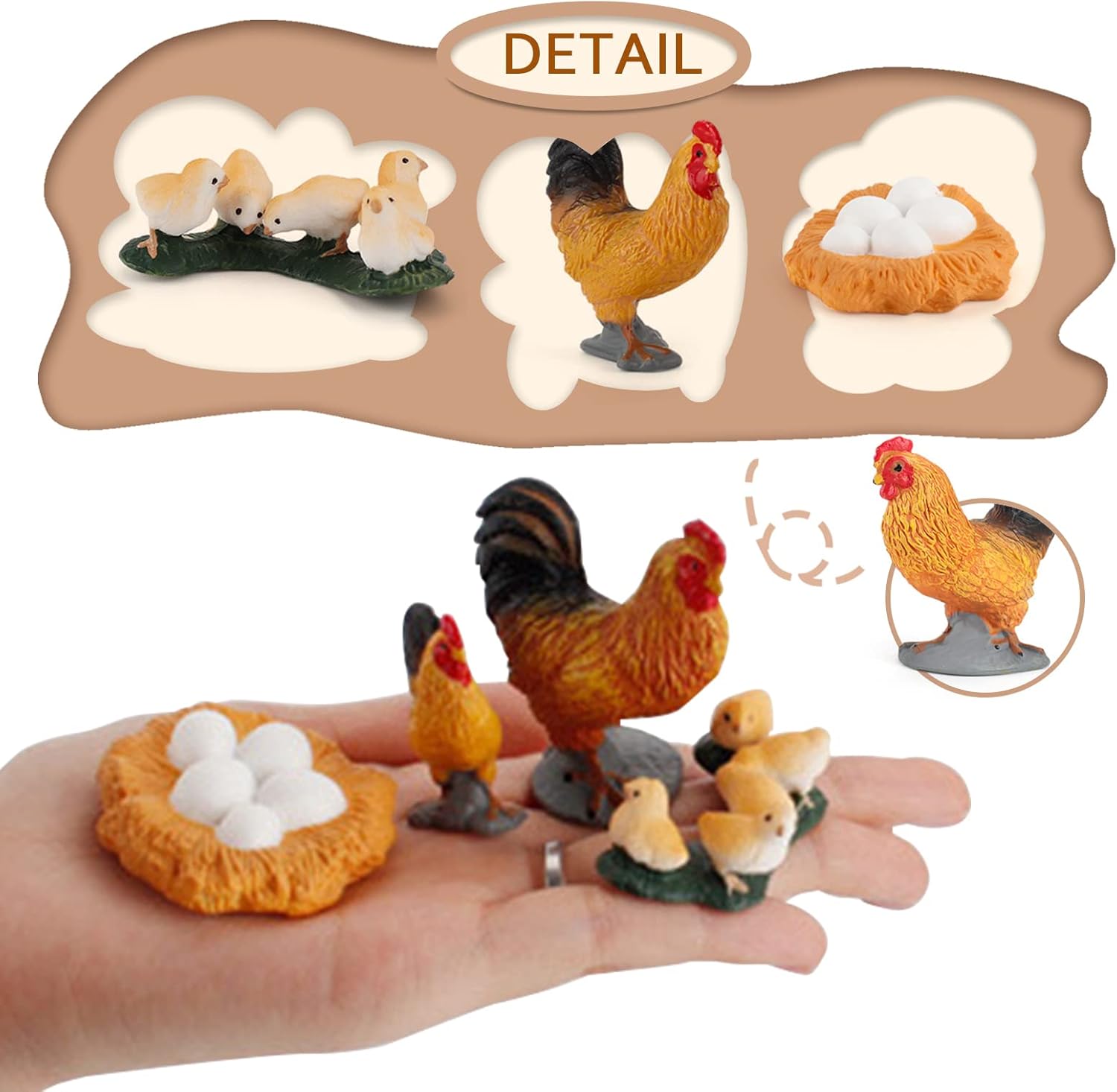 Ciclo de vida de pollo juguetes realistas de animales de granja juego ...