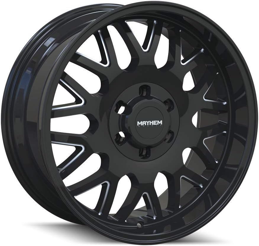 Amazon.com: ALLOY RIM/WHEEL MAYHEM TRIPWIRE 8110 GLOSS BLACK/MILLED ...