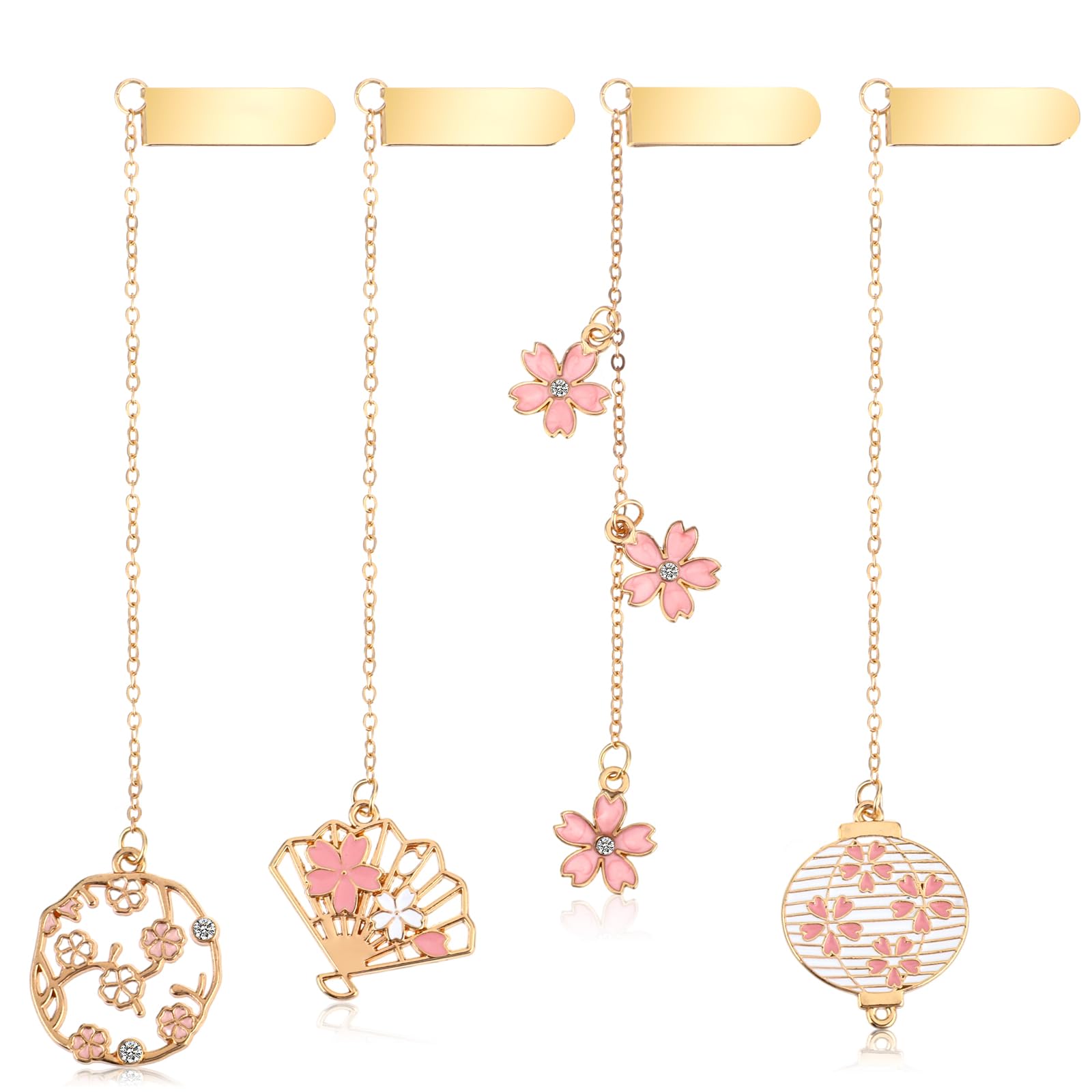 Amazon.com: Dimeho 4Pcs Romantic Pendant Bookmarks Metal Flower ...