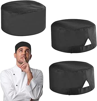 Corsehild 3 PCS Chef Hats Adjustable Cooking Cap Professional Catering ...