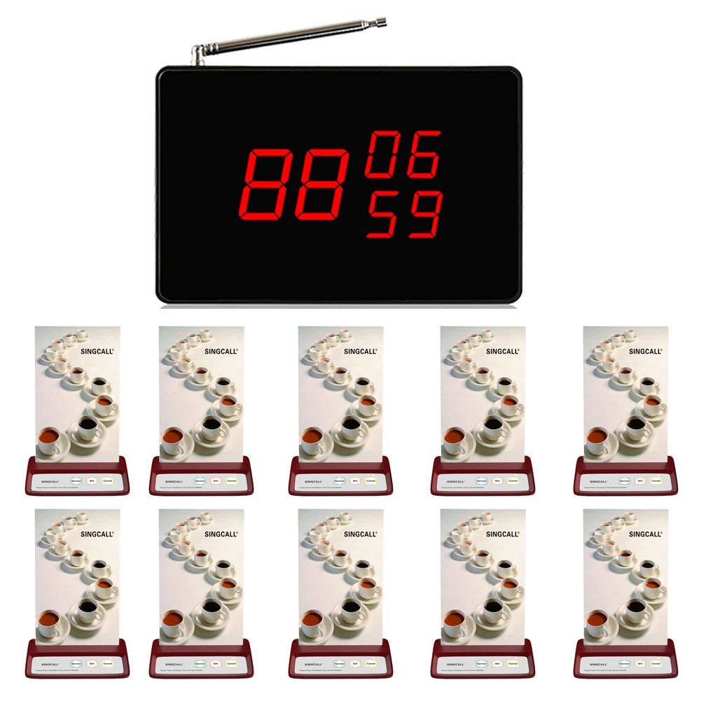 Buy SINGCALL Wireless Calling System, Server Table Pager System, Small ...