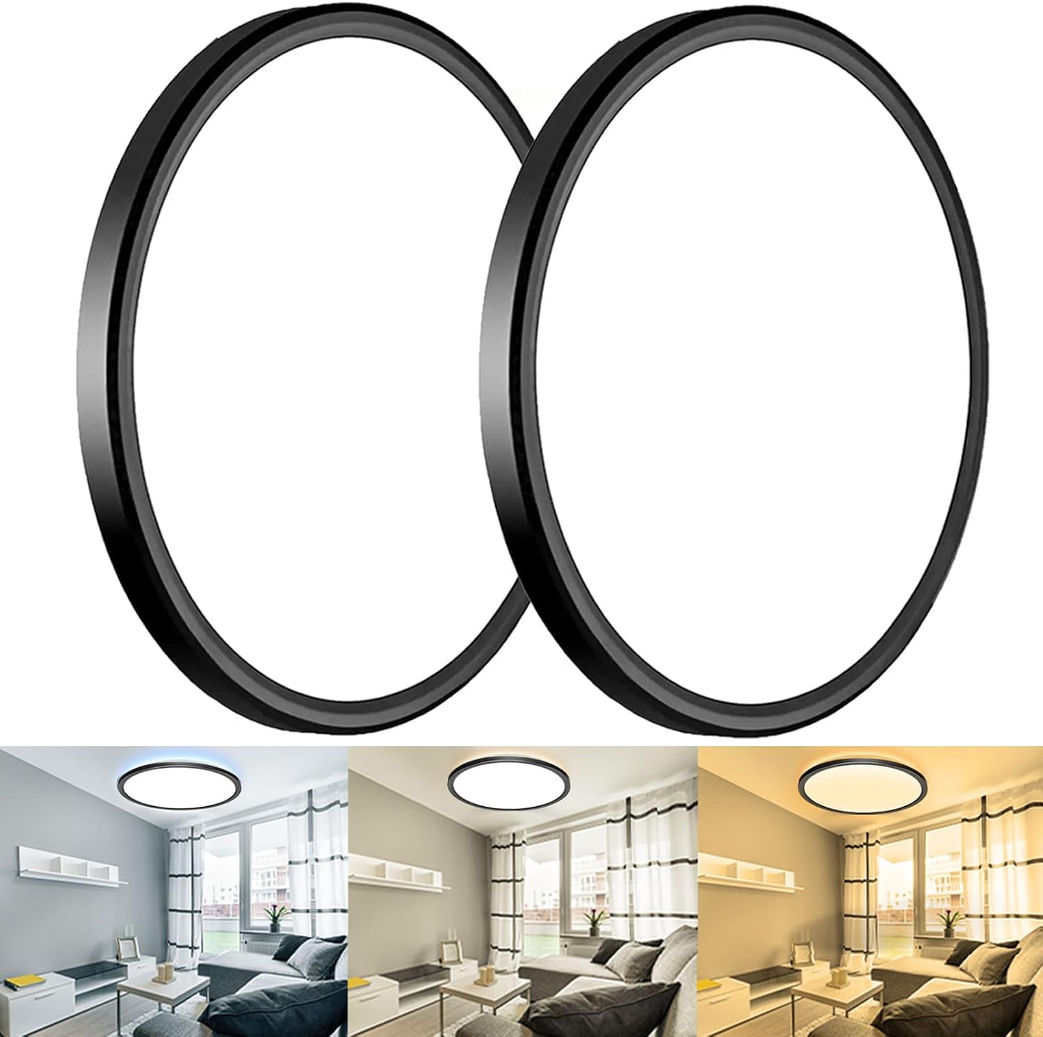 15 Inch ETL Flush Mount Ceiling Light, Dimmable Brightness, 36W 4000LM ...