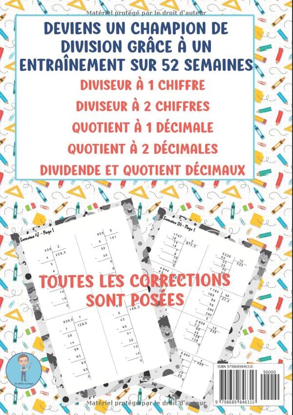 Snapklik.com : Divisions Posees CM1 CM2 - 52 Semaines Dexercices Et Les ...