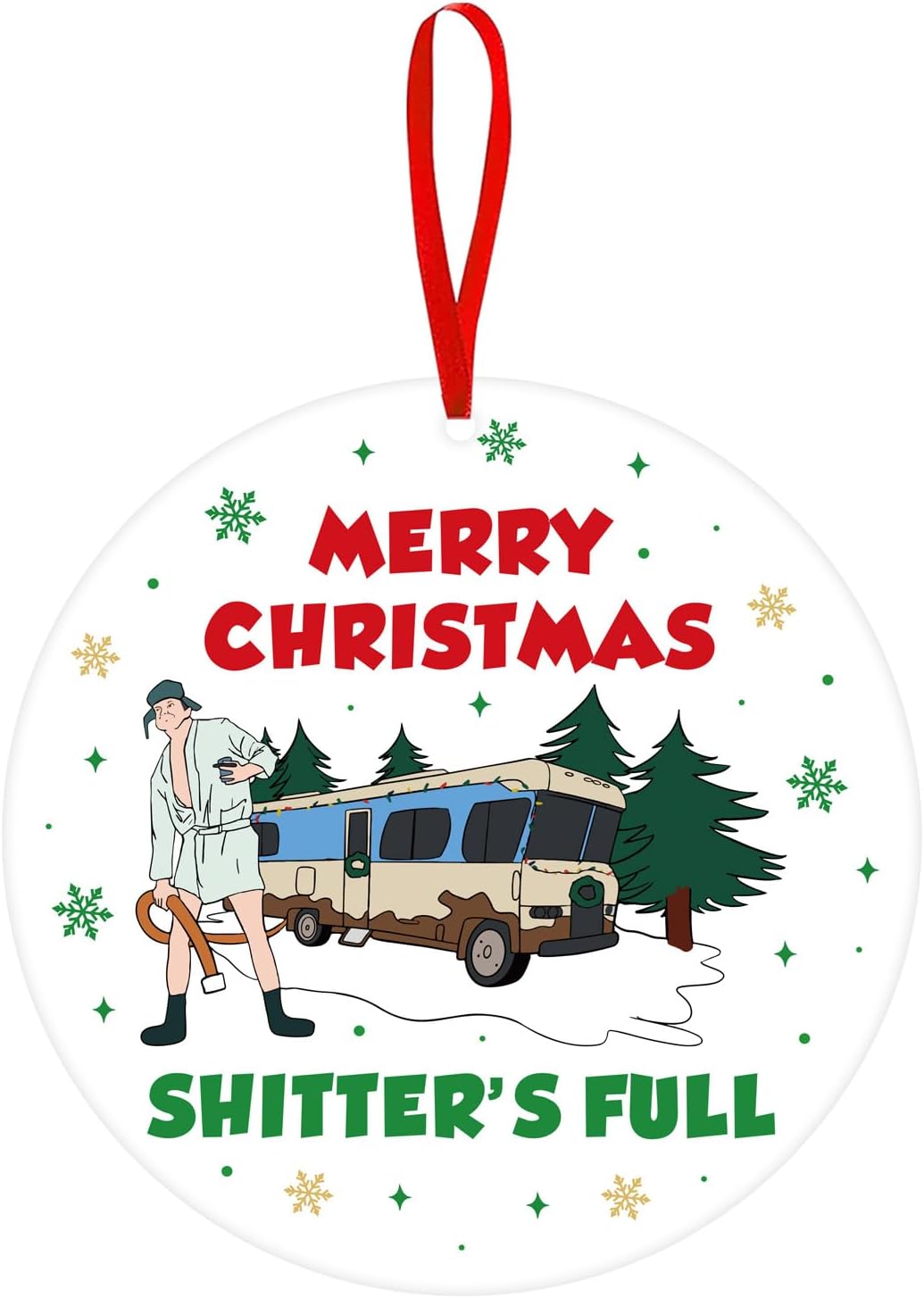 Amazon.com: National Lampoons Christmas Vacation Ornament, Merry Christmas Shitters Full Tree ...