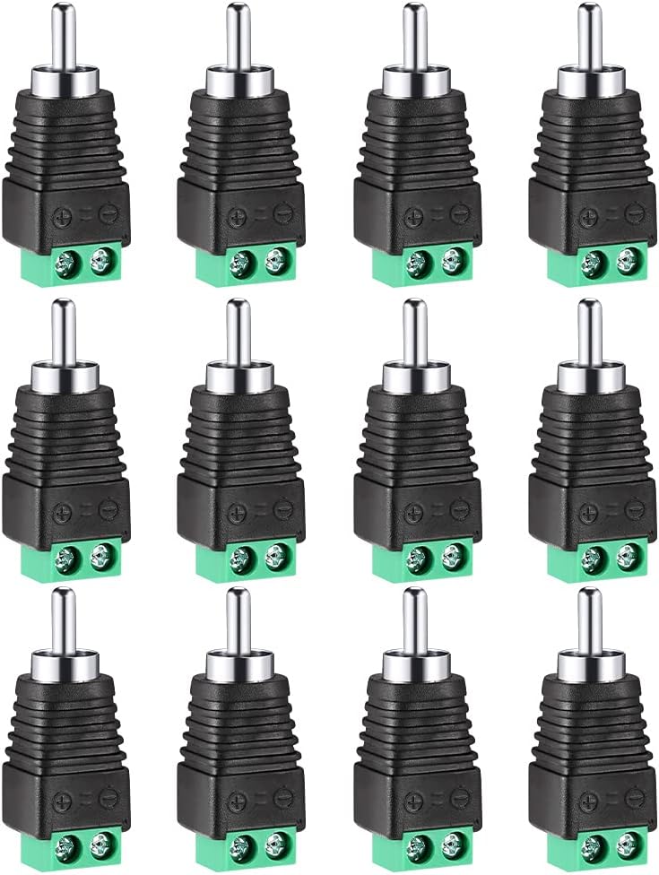 Amazon.com: AILTECK Phono RCA Male Plug to AV Screw Terminal Audio ...