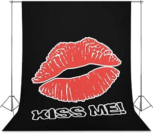 Amazon.com: Kiss Me Lips Photo Backdrop Background Cloth Curtain for ...