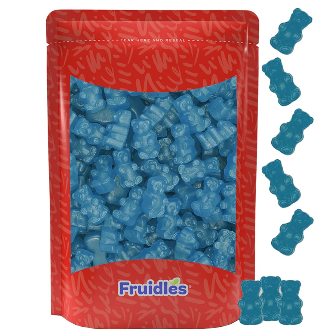 Amazon.com : Fruidles Blue Raspberry Gummi Bears Candy, Fruit Flavors ...