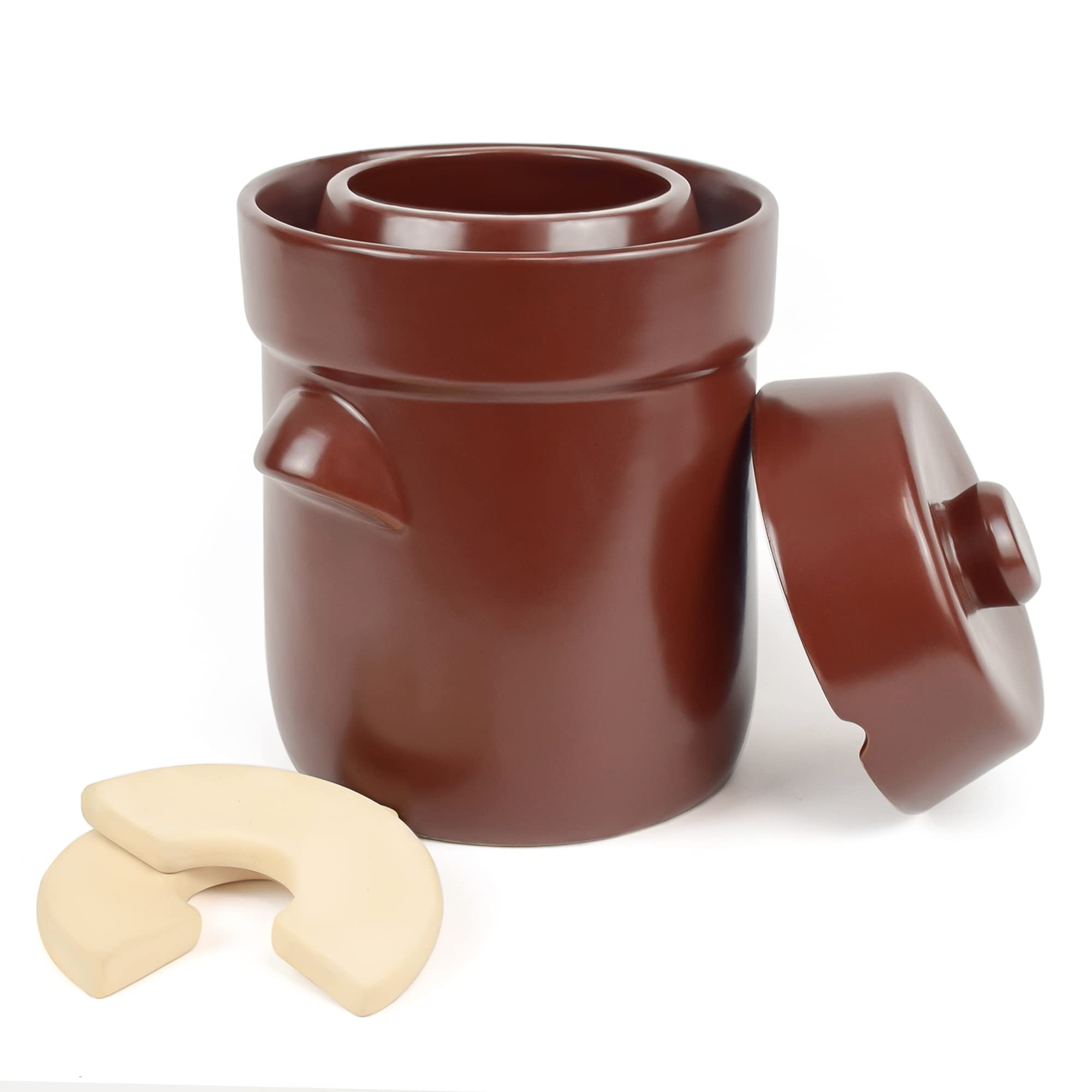 German Fermented Crock Weights 1/2 Gallon Ceramic Fermentation Crock ...