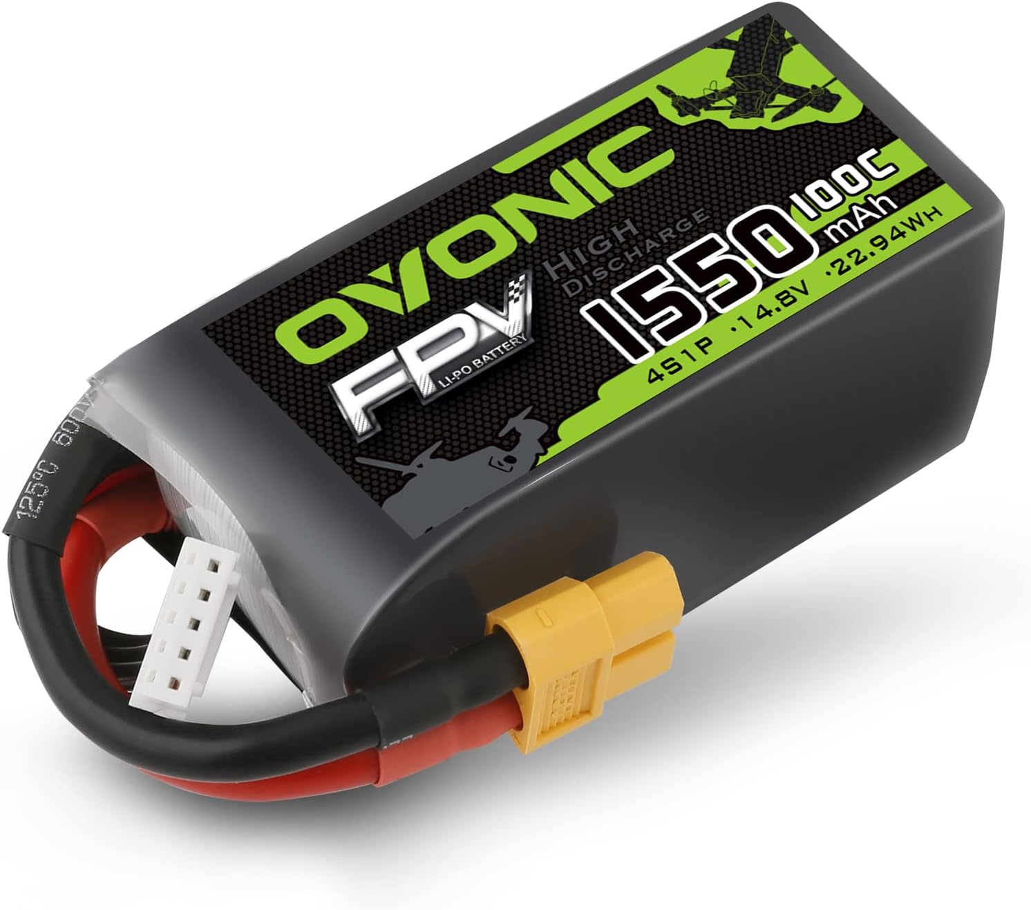 Amazon.com: OVONIC 4s Lipo Battery 100C 1550mAh 14.8V Lipo Battery with ...