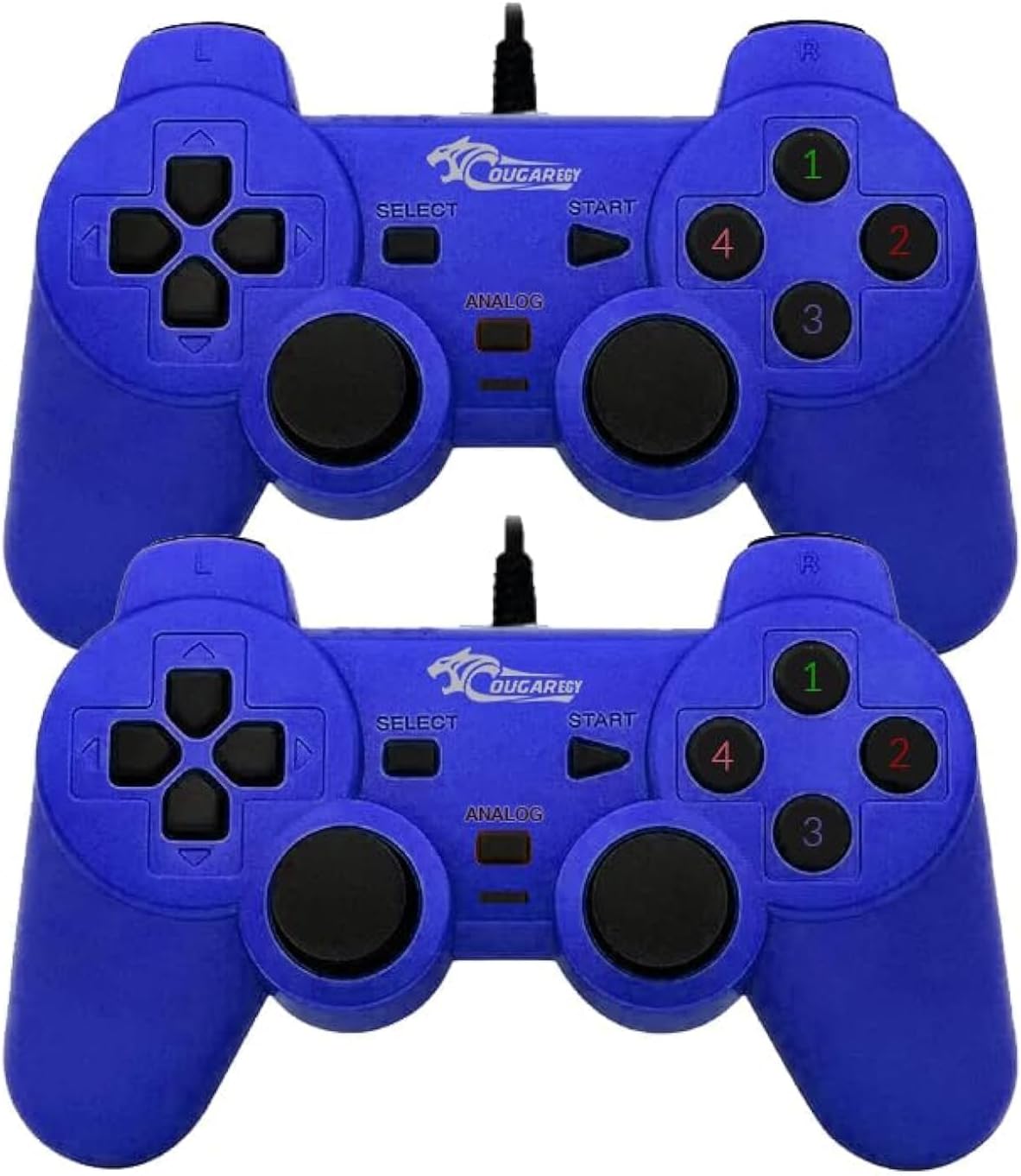USB Wired Double Controller Gamepad (2082) For Pc And Laptop (blue ...