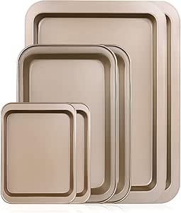 6PACK Oven Trays Non Stick Set, Baking Tin Baking Tray- Carbon Steel ...