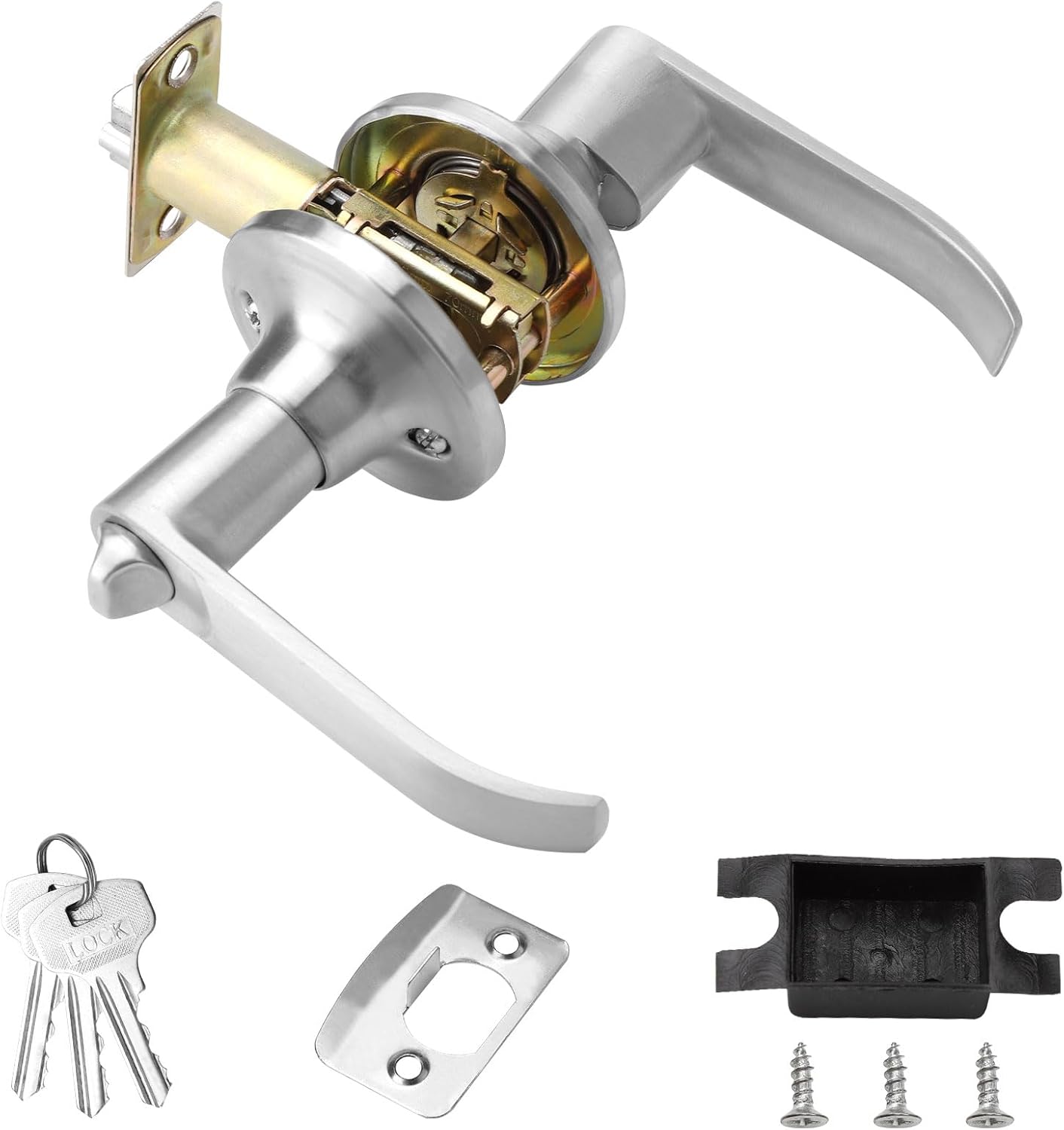 Privacy Door Lock with Keys, Door Levers Lock Interior & Exterior Door ...