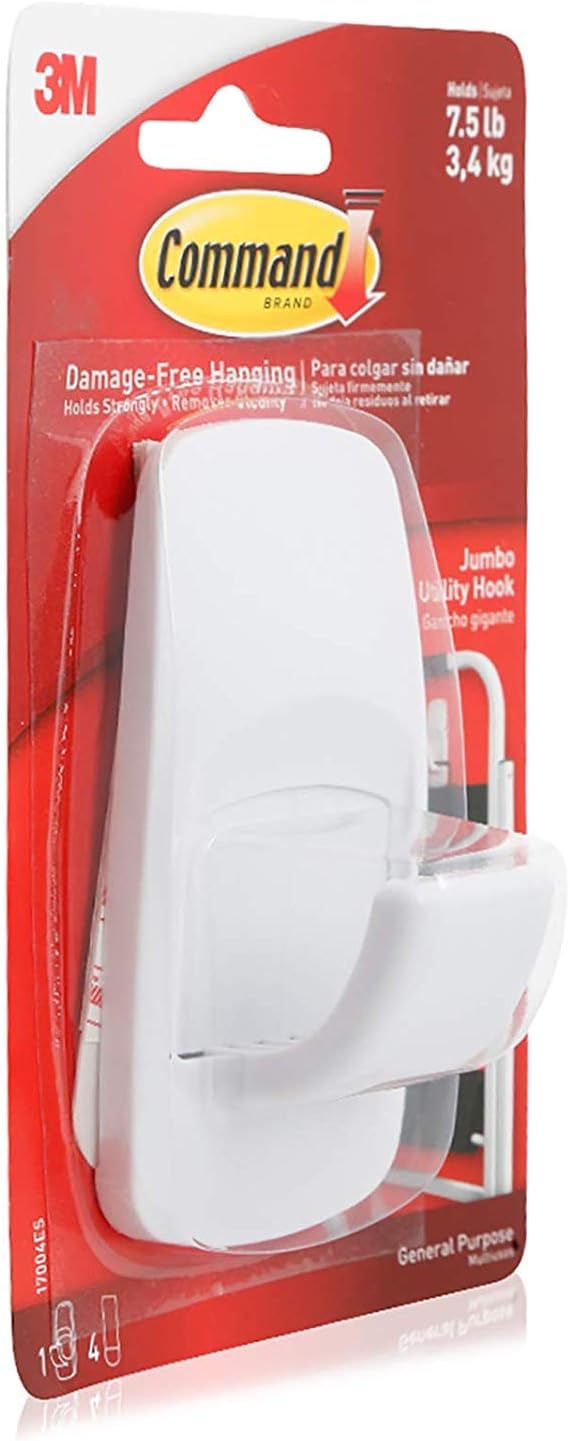 Amazon.com: 3M Command Strips 17004 Jumbo Hook with Command™ Adhesive ...