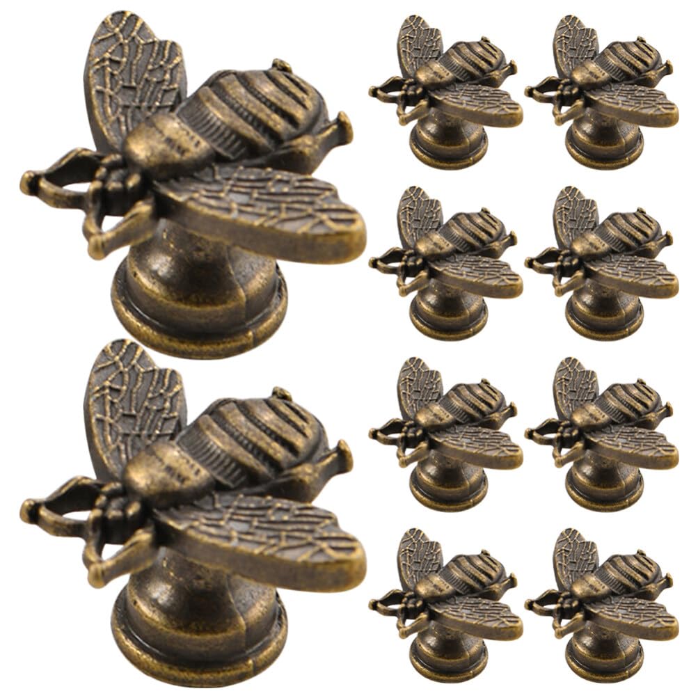 Cabinets Knobs 10 Pcs Vintage Gold Cabinet Knobs Metal Bee Shape Knobs Pull Handle Antique ...