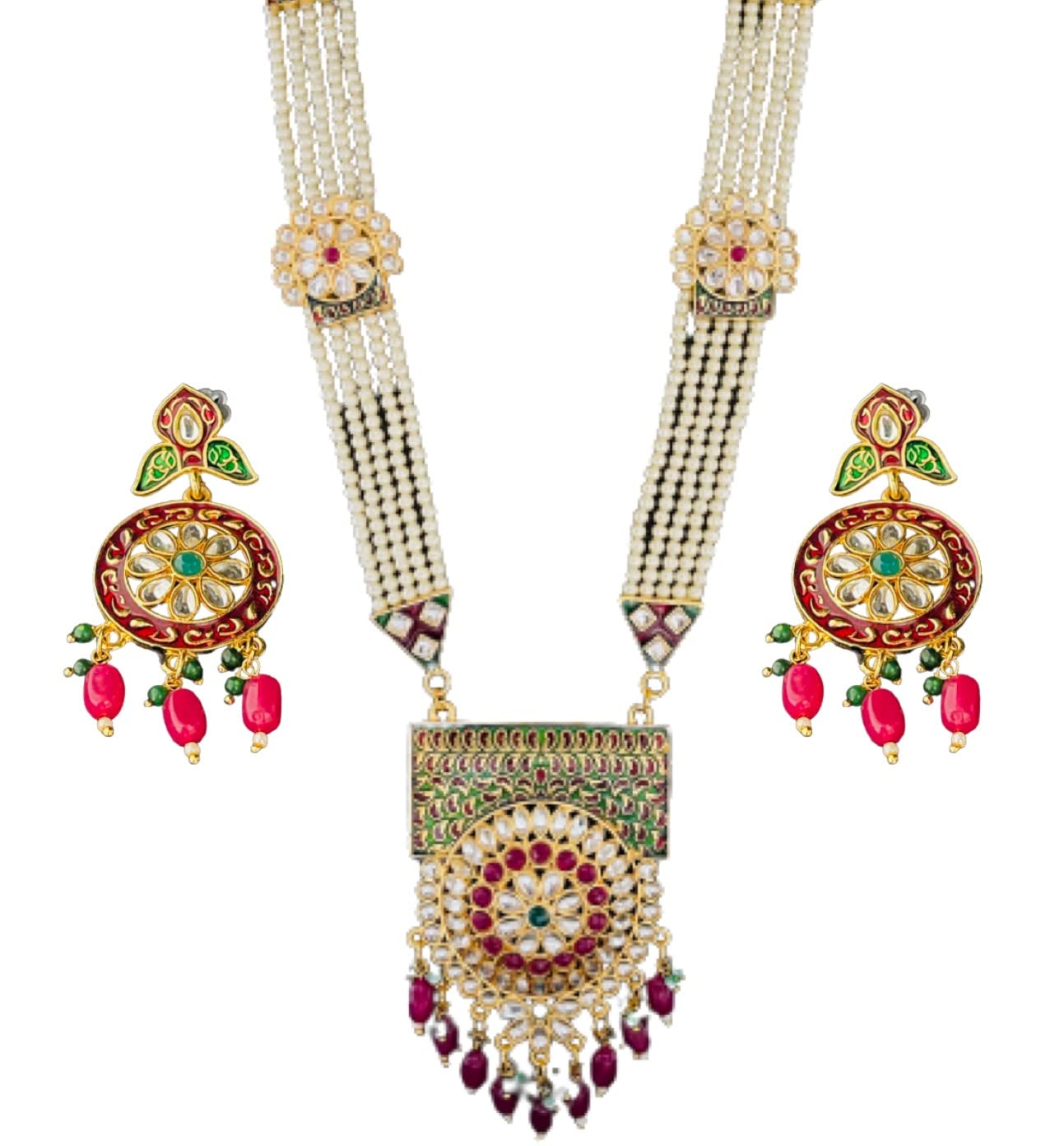 Buy THE OPAL FACTORY Gold-Plated Rajasthani Bridal Jewellery Set for ...