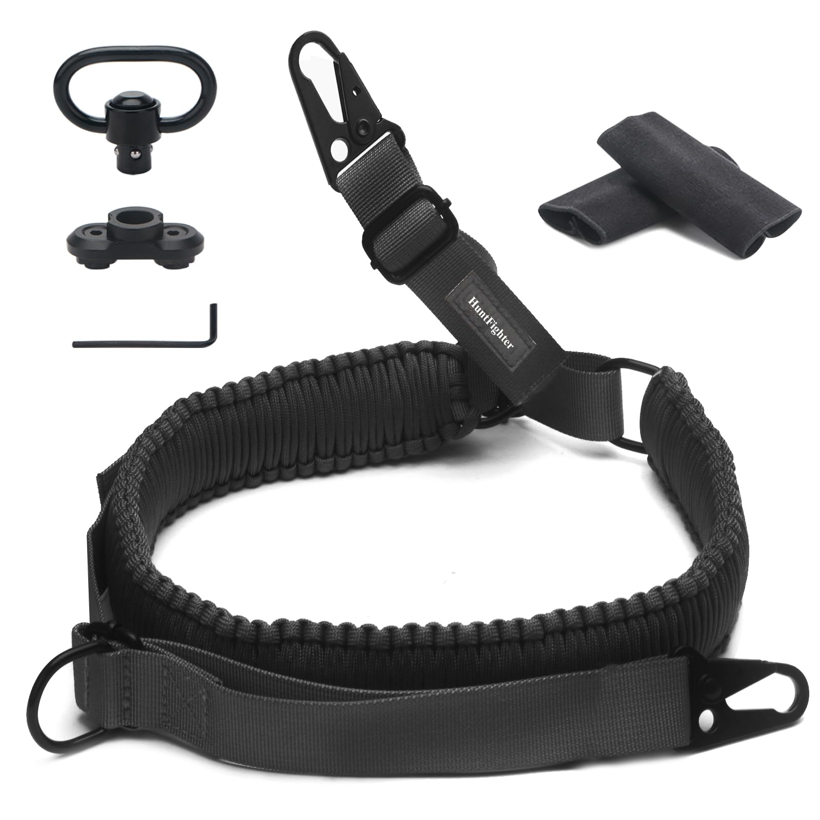 HuntFighter Rifle Sling with Swivel Mount, 2-Point 550 Paracord Gun ...