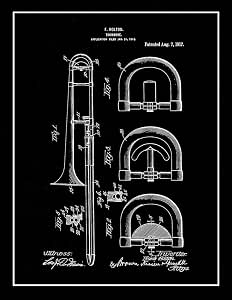 Amazon.com: Trombone Patent Print Black Matte with Border (11" x 14 ...