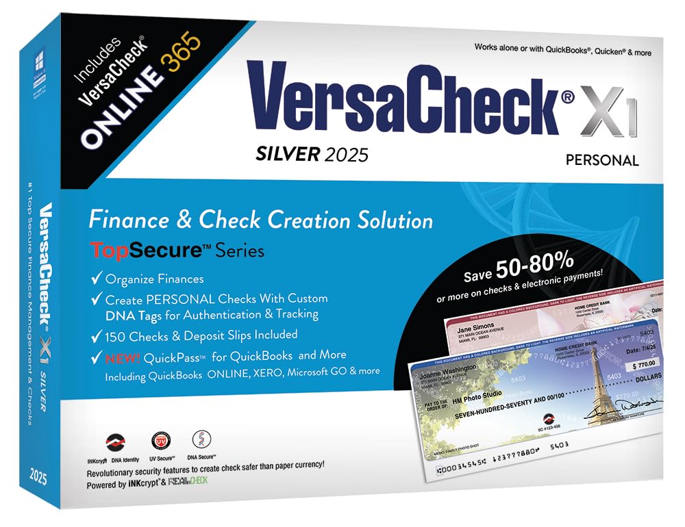 Amazon.com: VersaCheck X1 Silver 2025 + VersaCheck ONLINE Silver 1yr ...